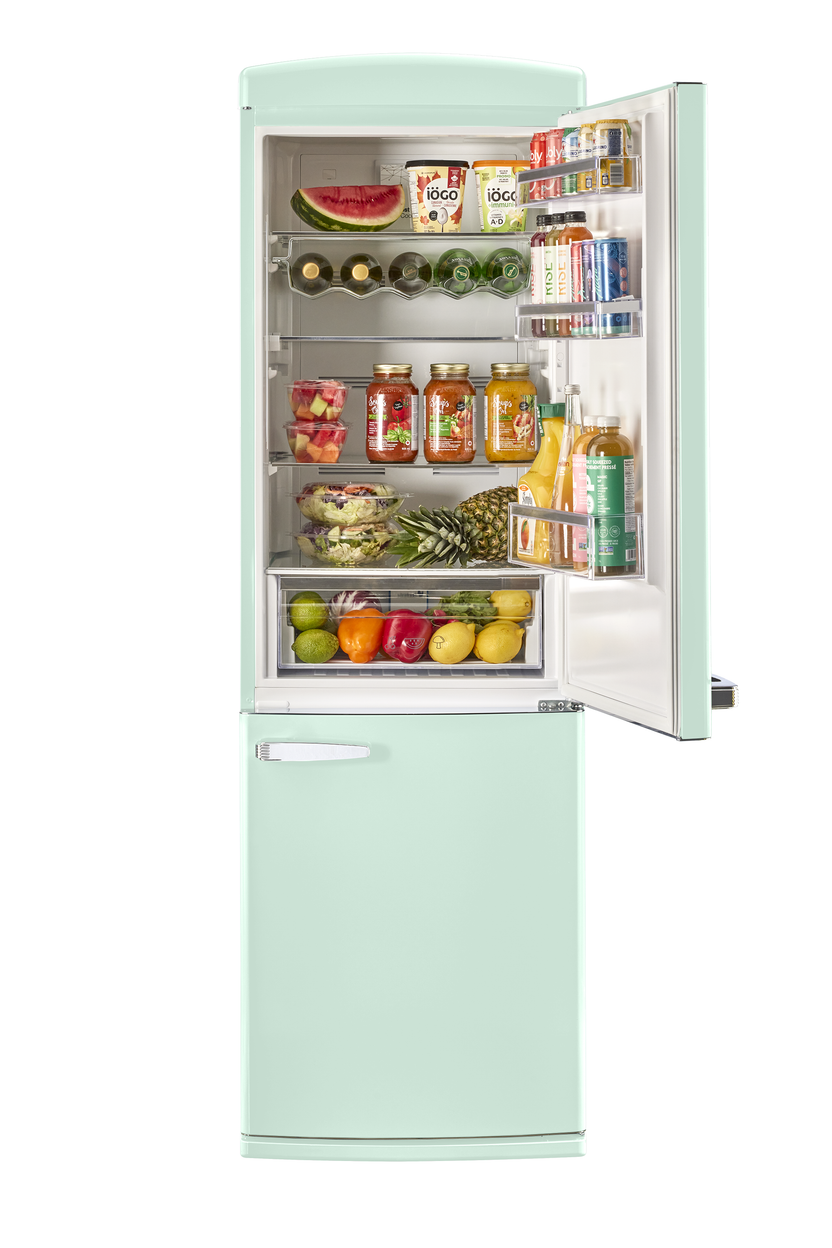 Classic Retro 12 cu. ft. Bottom Freezer Refrigerator in Summer Mint Gr ...