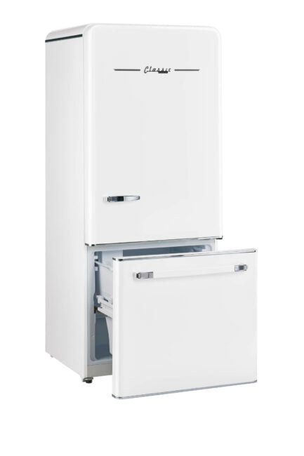 Classic Retro 30 in 17.7 cu. ft. Frost Free Retro Bottom Freezer Refri ...