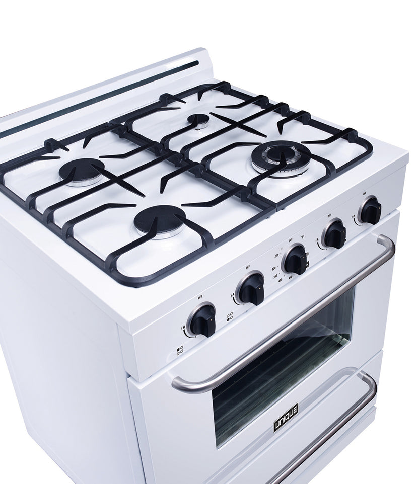 Unique Classic 30' White Off Grid Propane Range – Unique Appliances