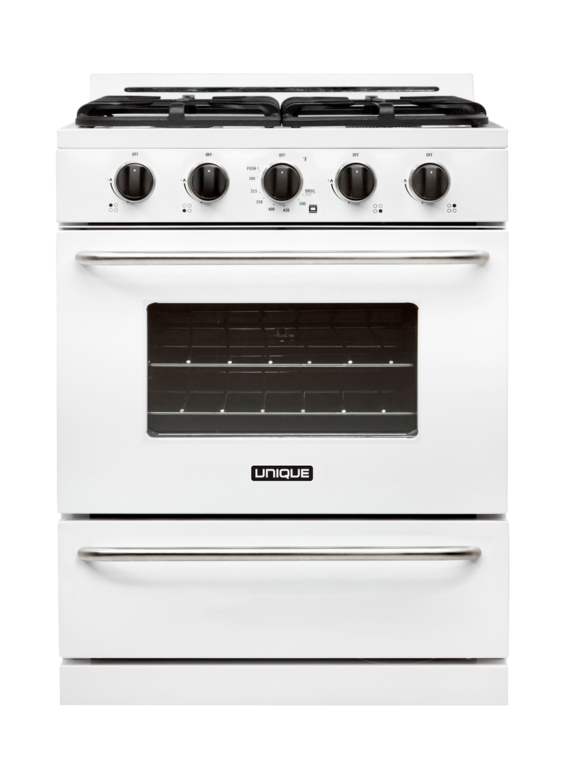Unique Classic 30' White Off Grid Propane Range – Unique Appliances