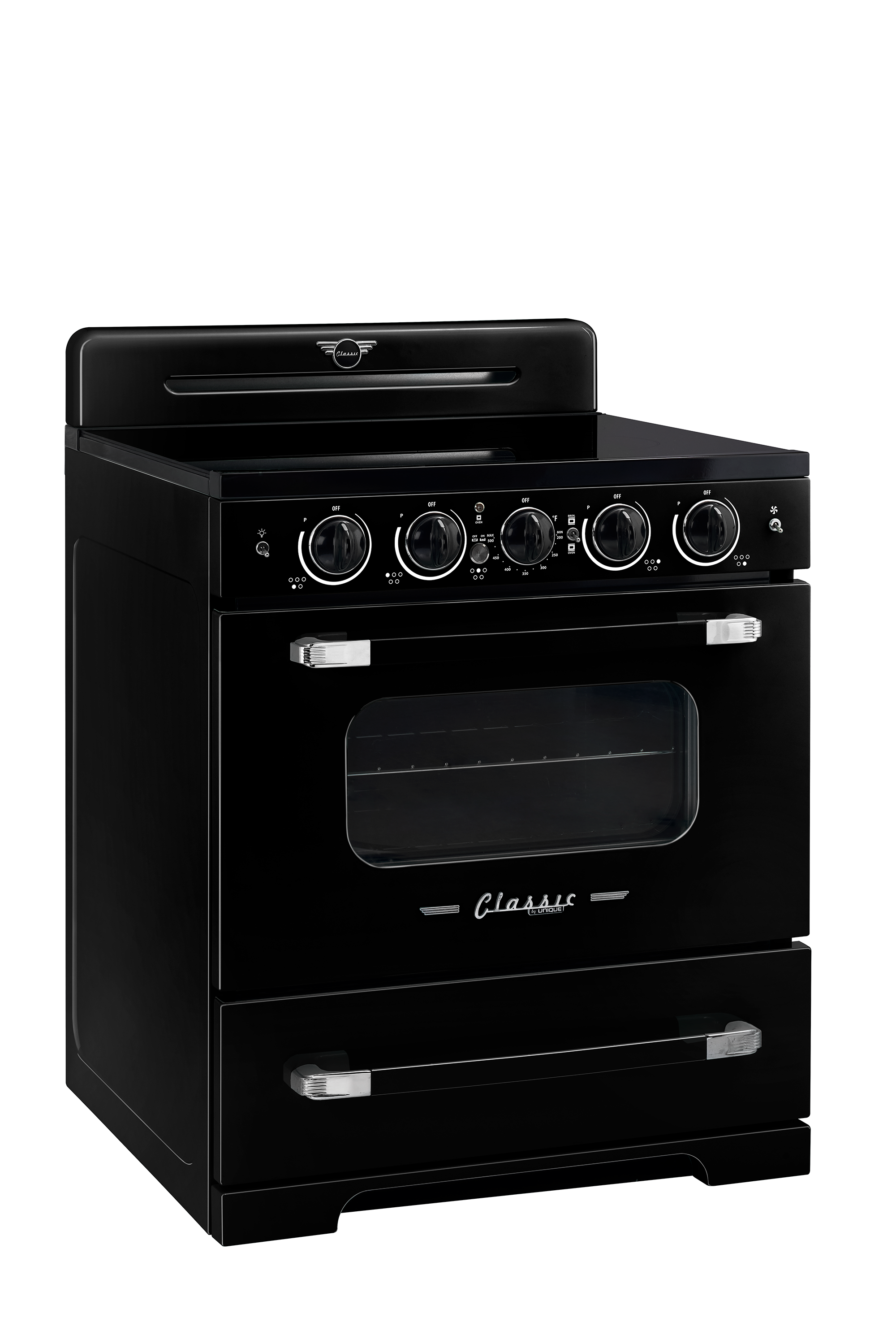 Unique 30' Classic Retro Induction Range Midnight Black – Unique Appliances