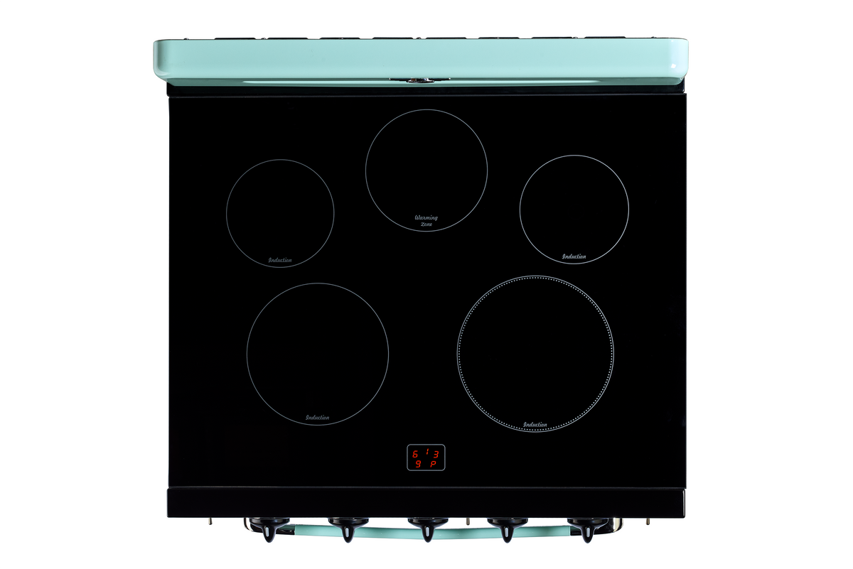 Unique 30' Classic Retro Induction Range Ocean Mist Unique 30' Classic Retro Induction Range Ocean Mist